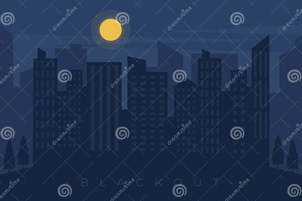 Hand Drawn Flat Design Blackout Illustration Vector Illustration. Stock ...