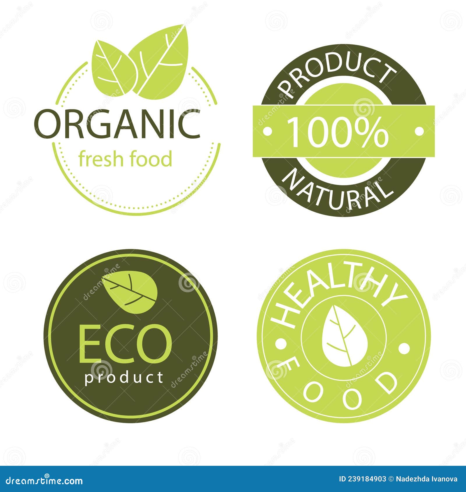 Hand Drawn Flat Design Eco Friendly Labels Vector Illustration. Stock ...