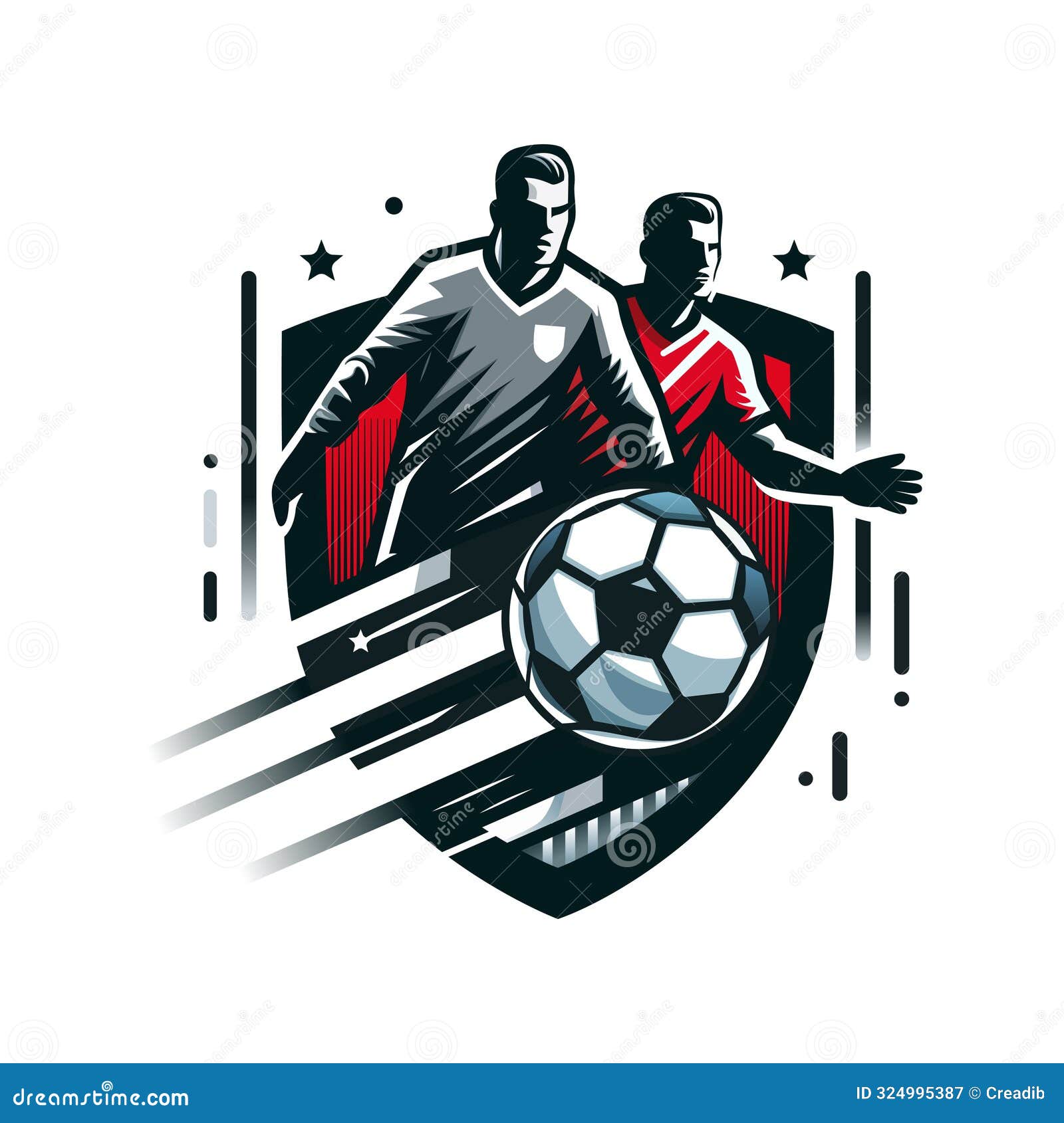 Hand Drawn Flat Design Football Logo Template Stock Illustration ...