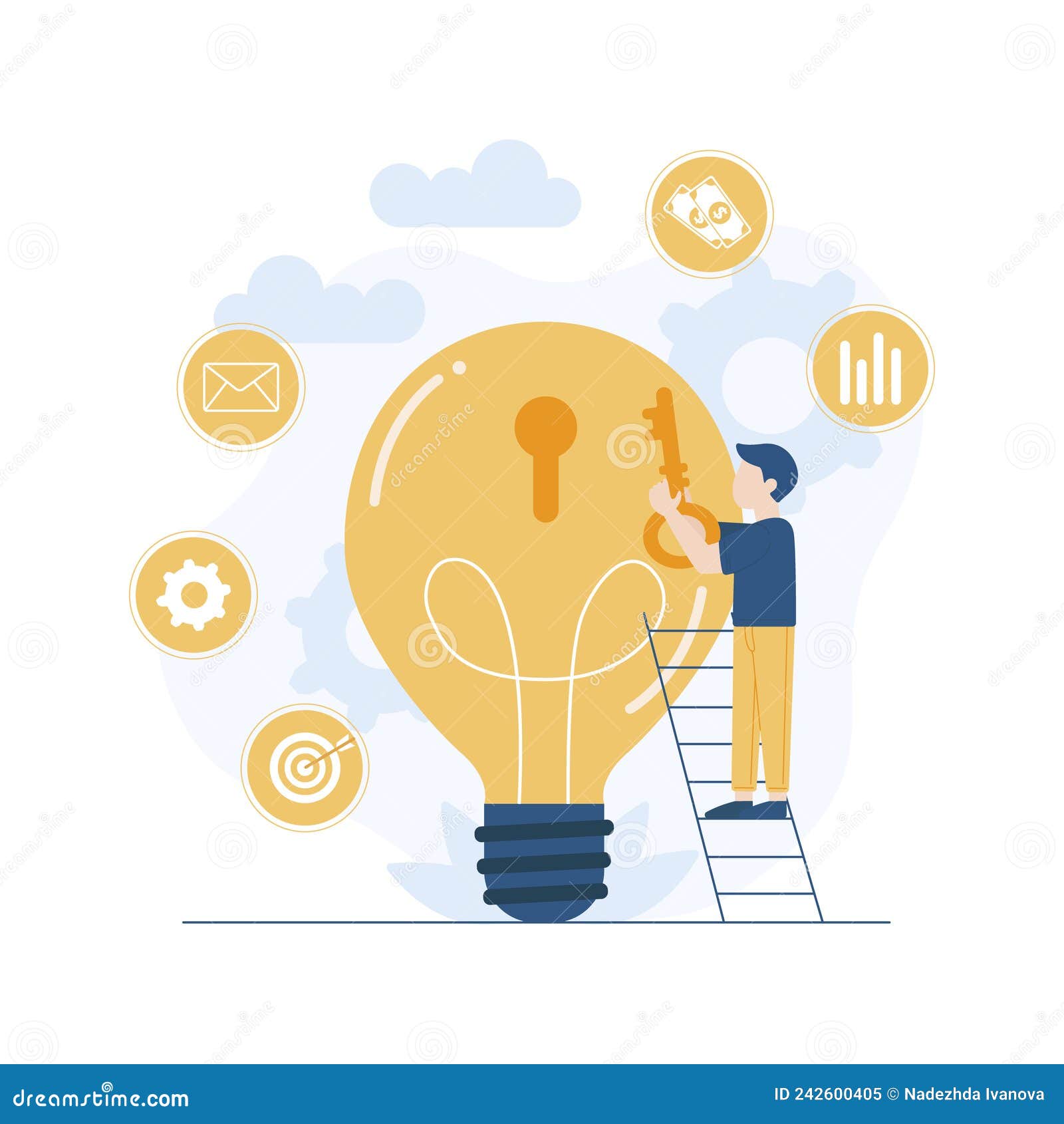 Hand Drawn Flat Design Insights Illustration Vector Illustration. Stock ...