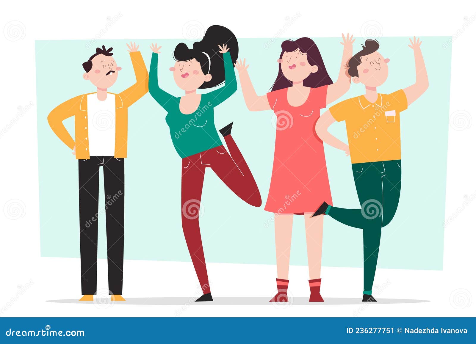 Hand Drawn Flat Design People Waving Illustration Vector Illustration ...