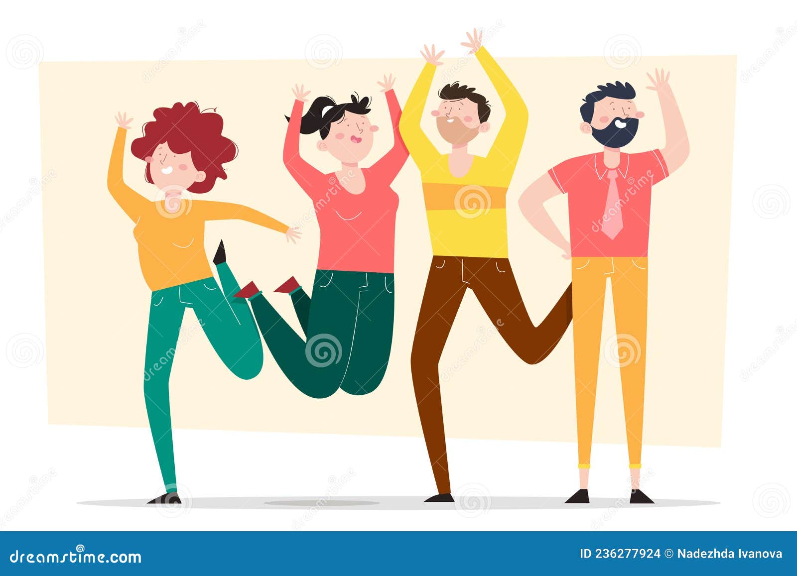 Hand Drawn Flat Design People Waving Illustration Vector Illustration ...