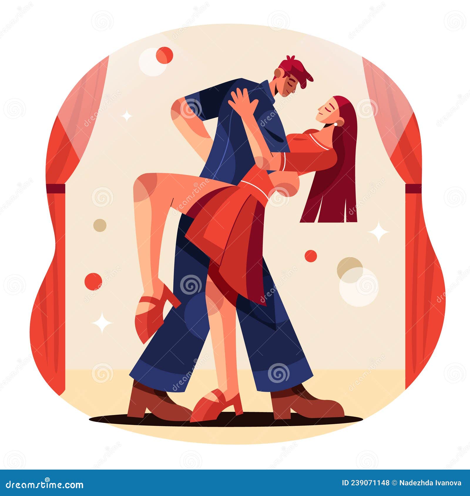 Hand Drawn Flat Design Salsa Illustration Vector Illustration. Stock ...