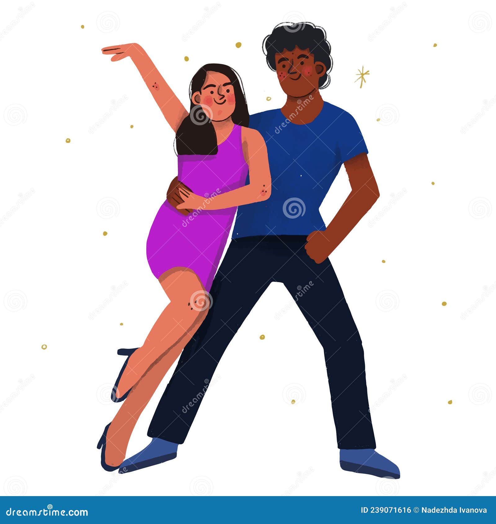 Hand Drawn Flat Design Salsa Illustration Vector Illustration. Stock ...