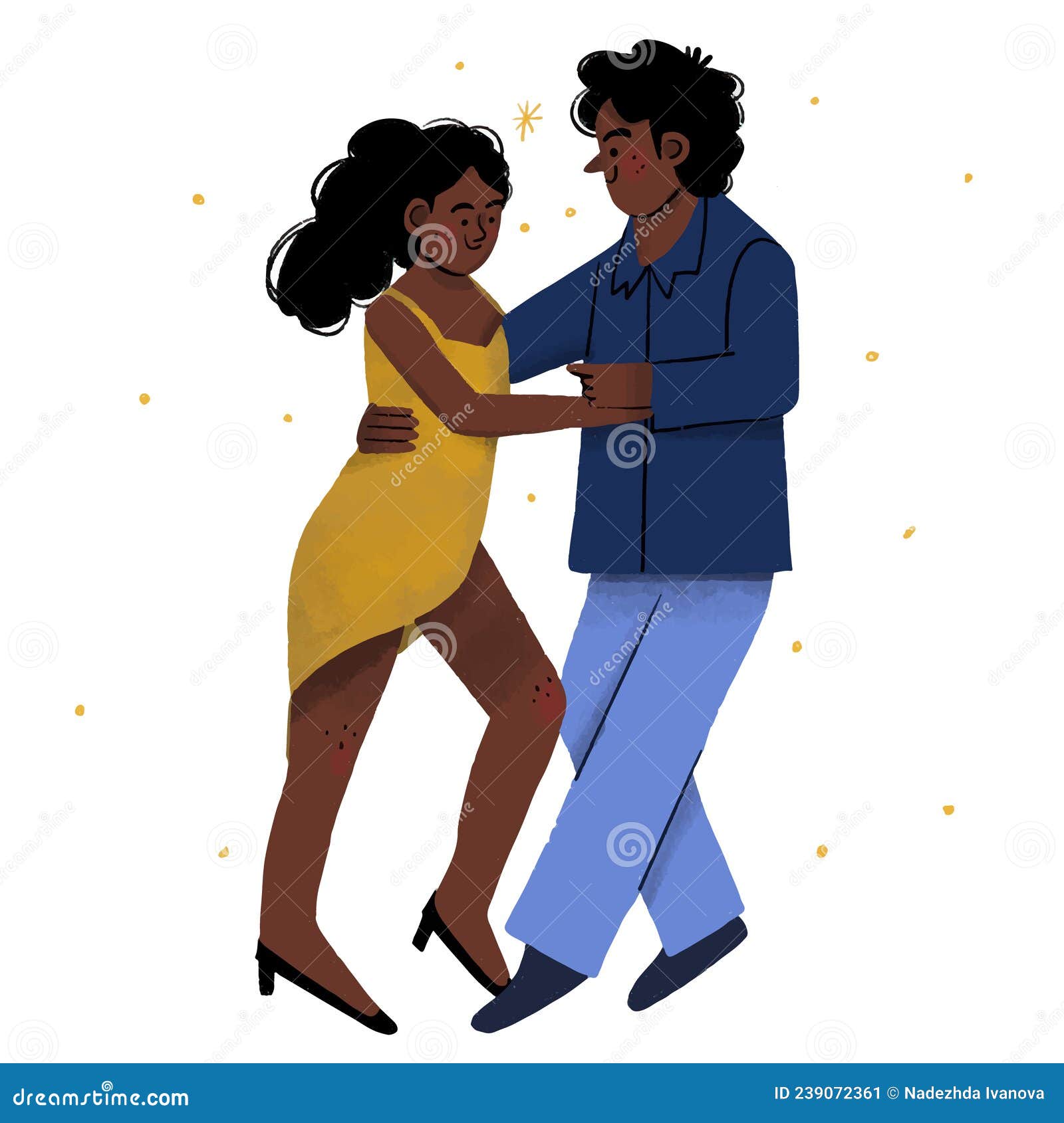 Hand Drawn Flat Design Salsa Illustration Vector Illustration. Stock ...