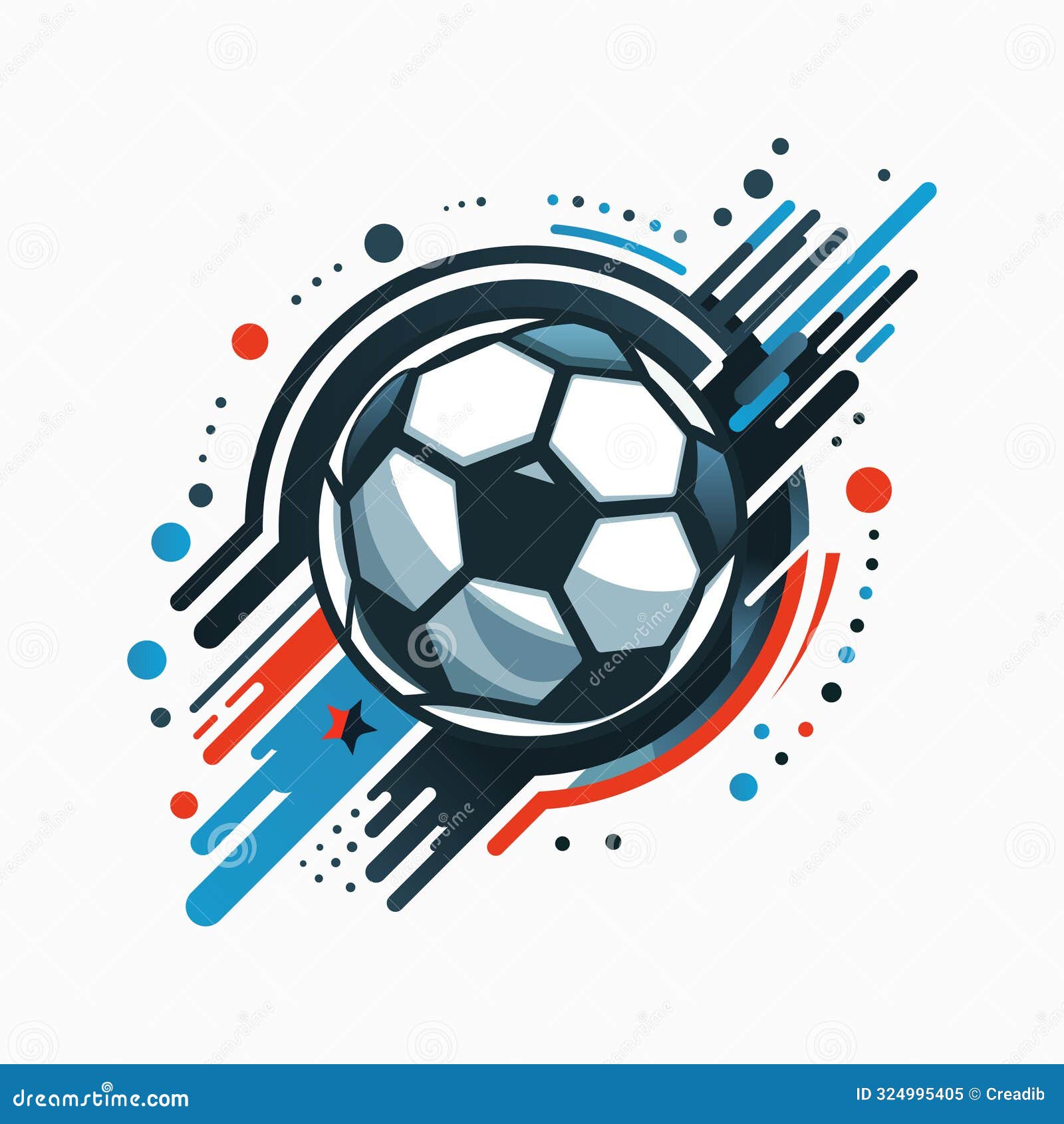 Hand Drawn Flat Design Soccer Logo Template Stock Vector - Illustration ...