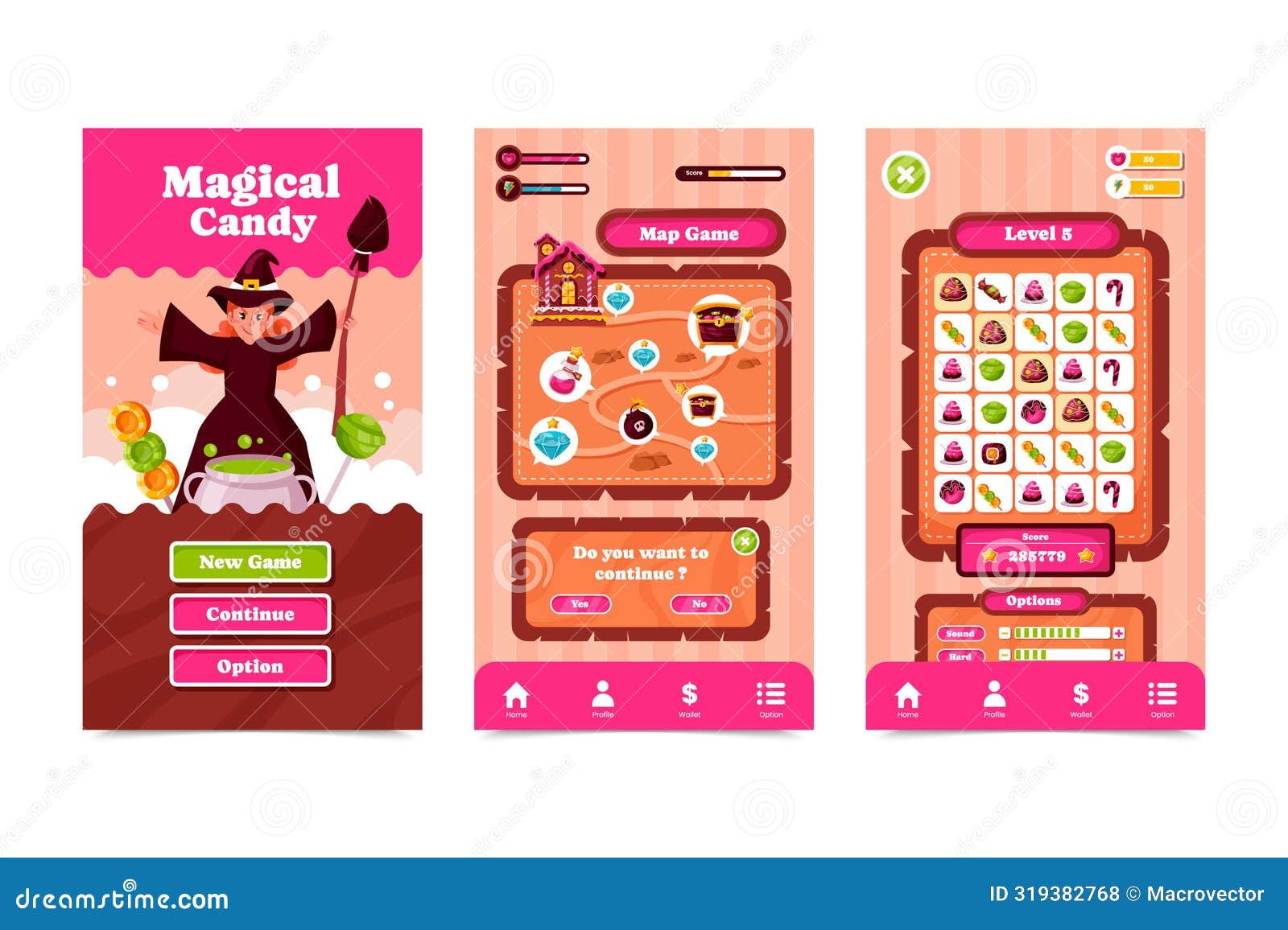 Hand Drawn Flat Game Assets App Design Stock Illustration ...