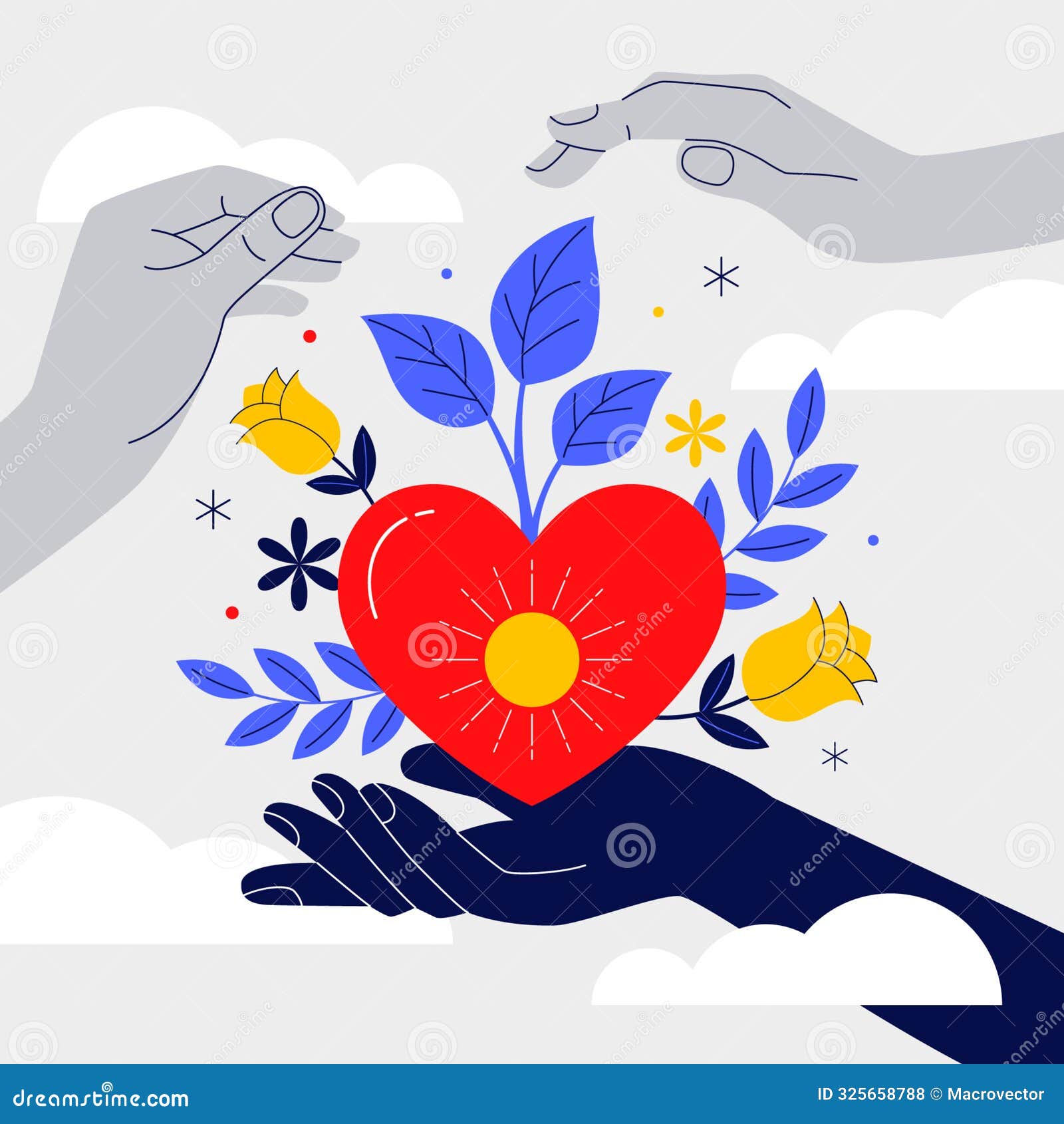 Hand Drawn Hands Holding Objects Illustration Stock Illustration ...