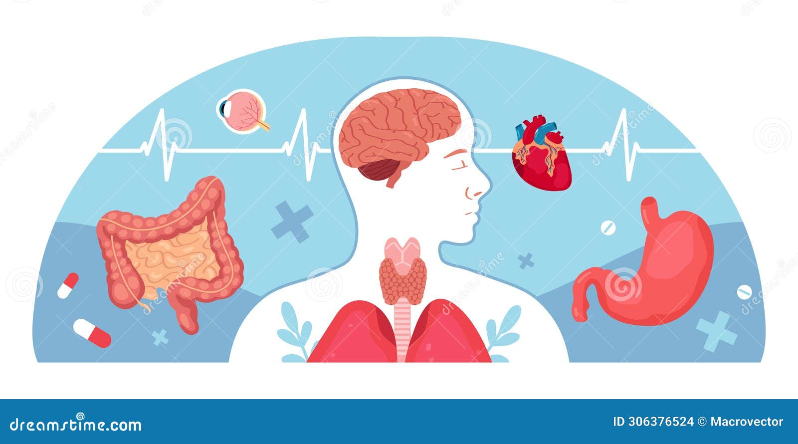Hand Drawn Flat Human Body Composition Stock Illustration ...