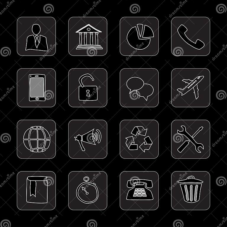 Hand drawn flat icons stock vector. Illustration of conversion - 44181165