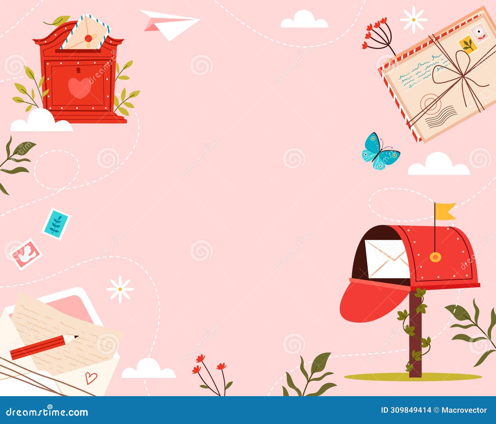 Flat Mail Envelope Icon Represents Email Message, Business ...