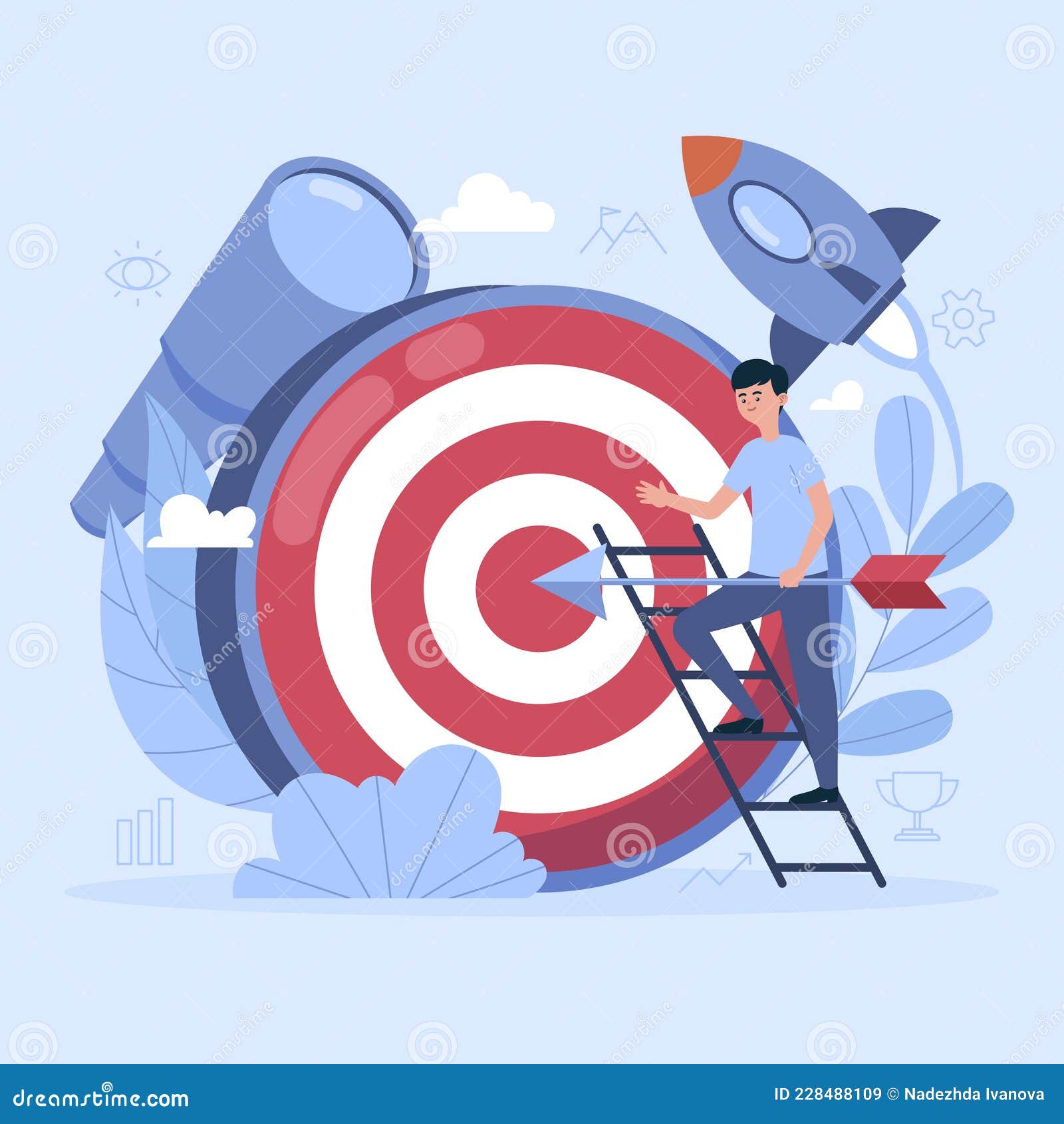 Hand Drawn Flat Our Mission Concept Vector Illustration. Stock Vector ...