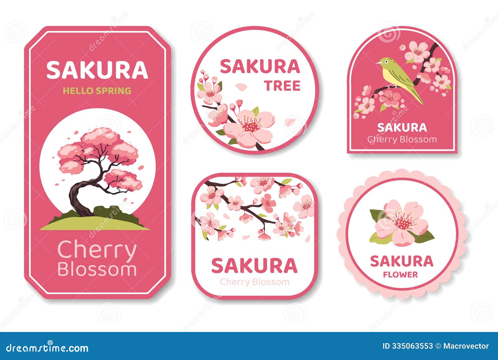 Sakura Tree Illustration. Watercolor Hand Painted Cherry Blossom ...