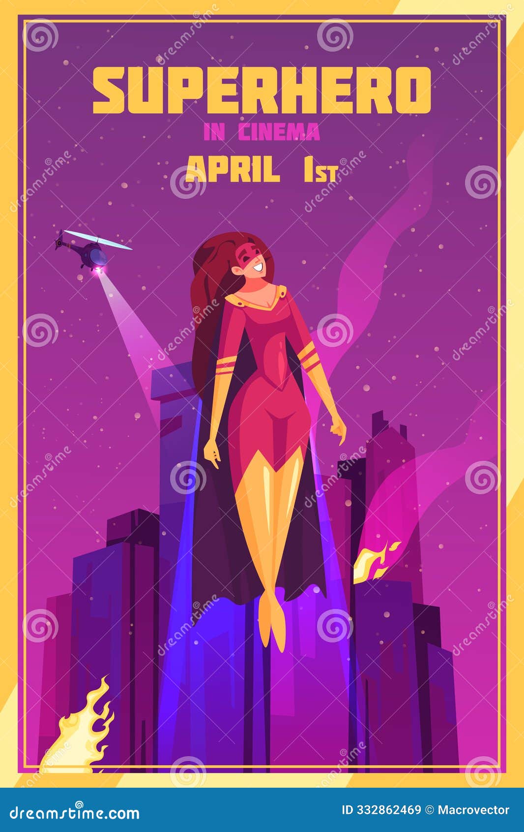 Superhero Poster Set Cartoon Vector | CartoonDealer.com #97640081