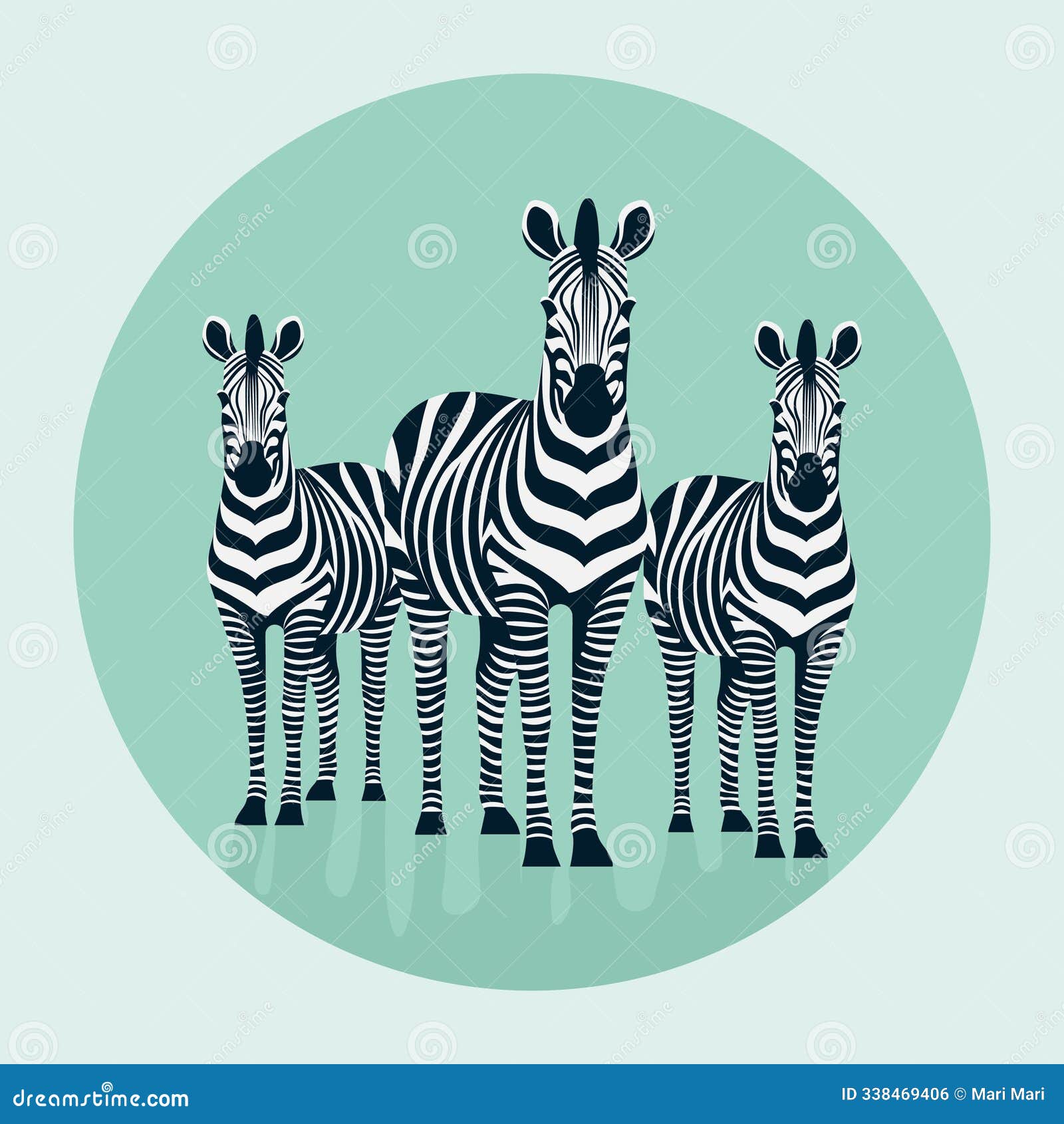 Hand Drawn Flat Zebras Vector Stock Illustration - Illustration of text, graphic: 338469406