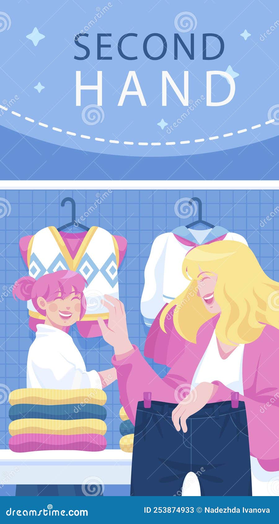 Hand Drawn Flea Market Design Template Vector Illustration. Stock ...