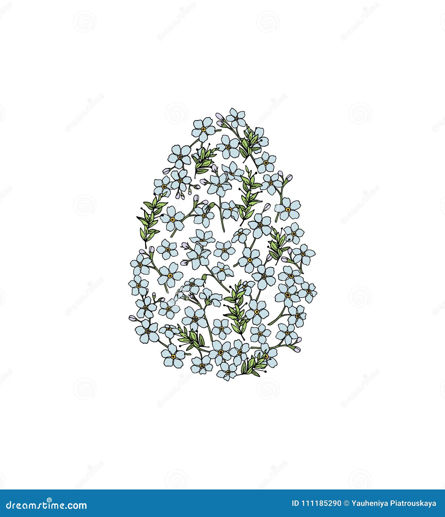 Hand Drawn Floral Easter Egg Stock Vector - Illustration of flower ...