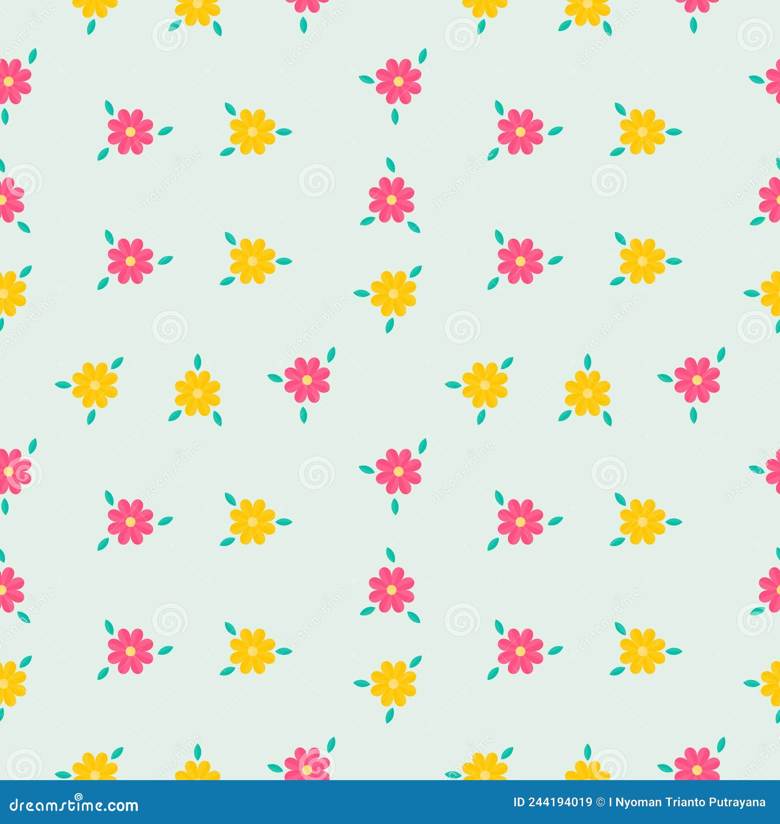 Hand Drawn Floral Flower Pattern. Stock Vector - Illustration of color ...