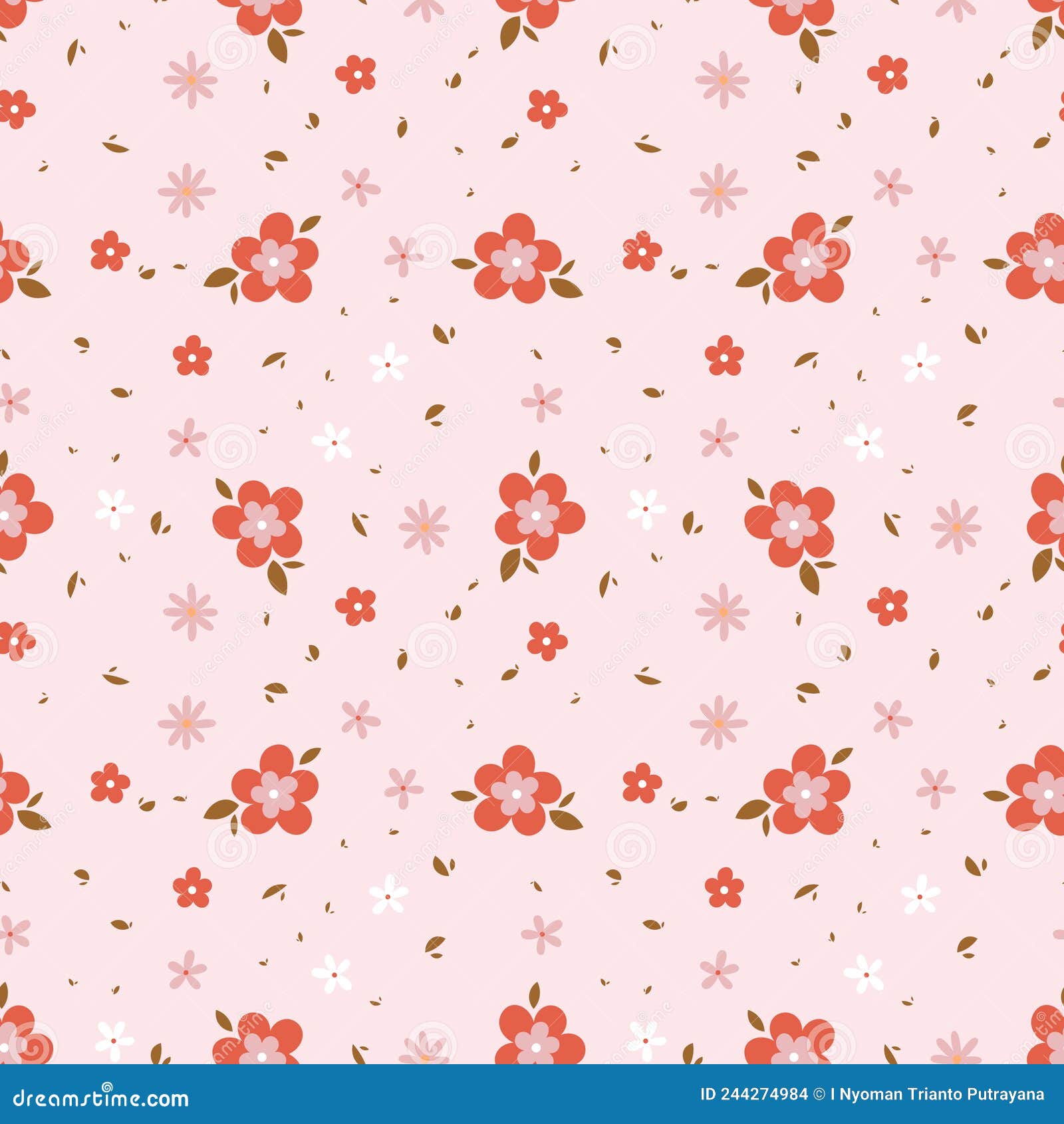 Hand Drawn Floral Flower Pattern. Stock Vector - Illustration of summer ...