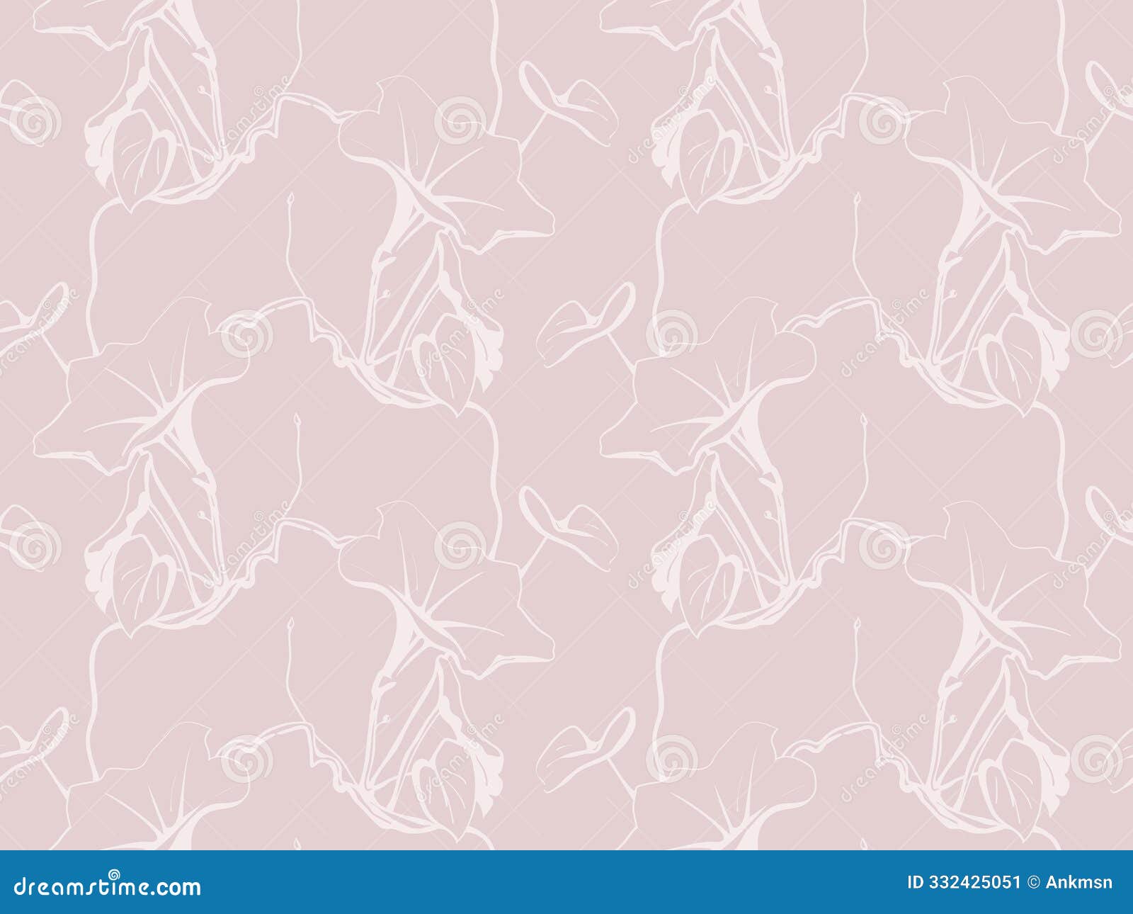 Hand Drawn Floral Pattern Vector Design. Flower Drawing Simple Ornament ...