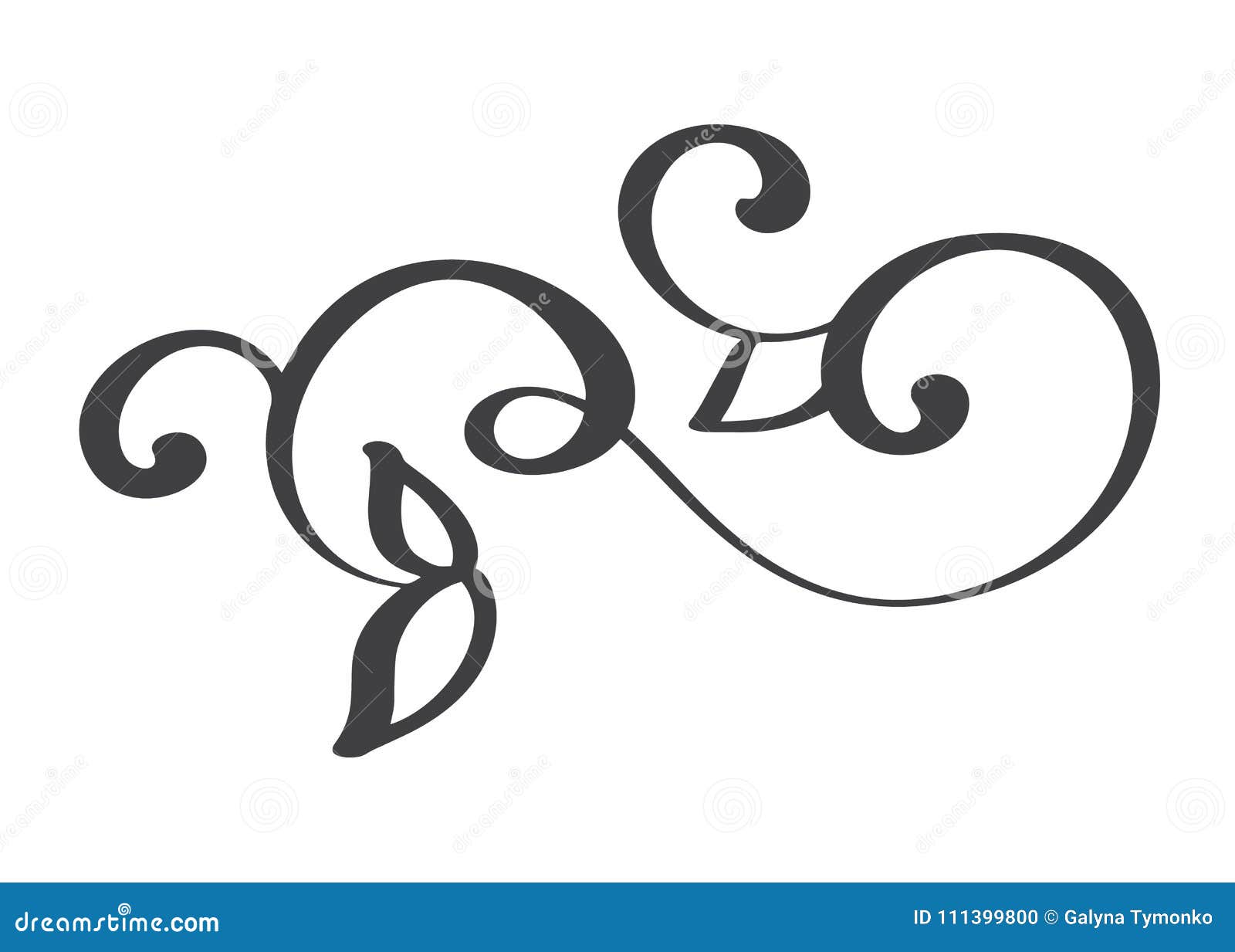 Hand Drawn Flourish Calligraphy Elements. Vector Illustration Stock ...