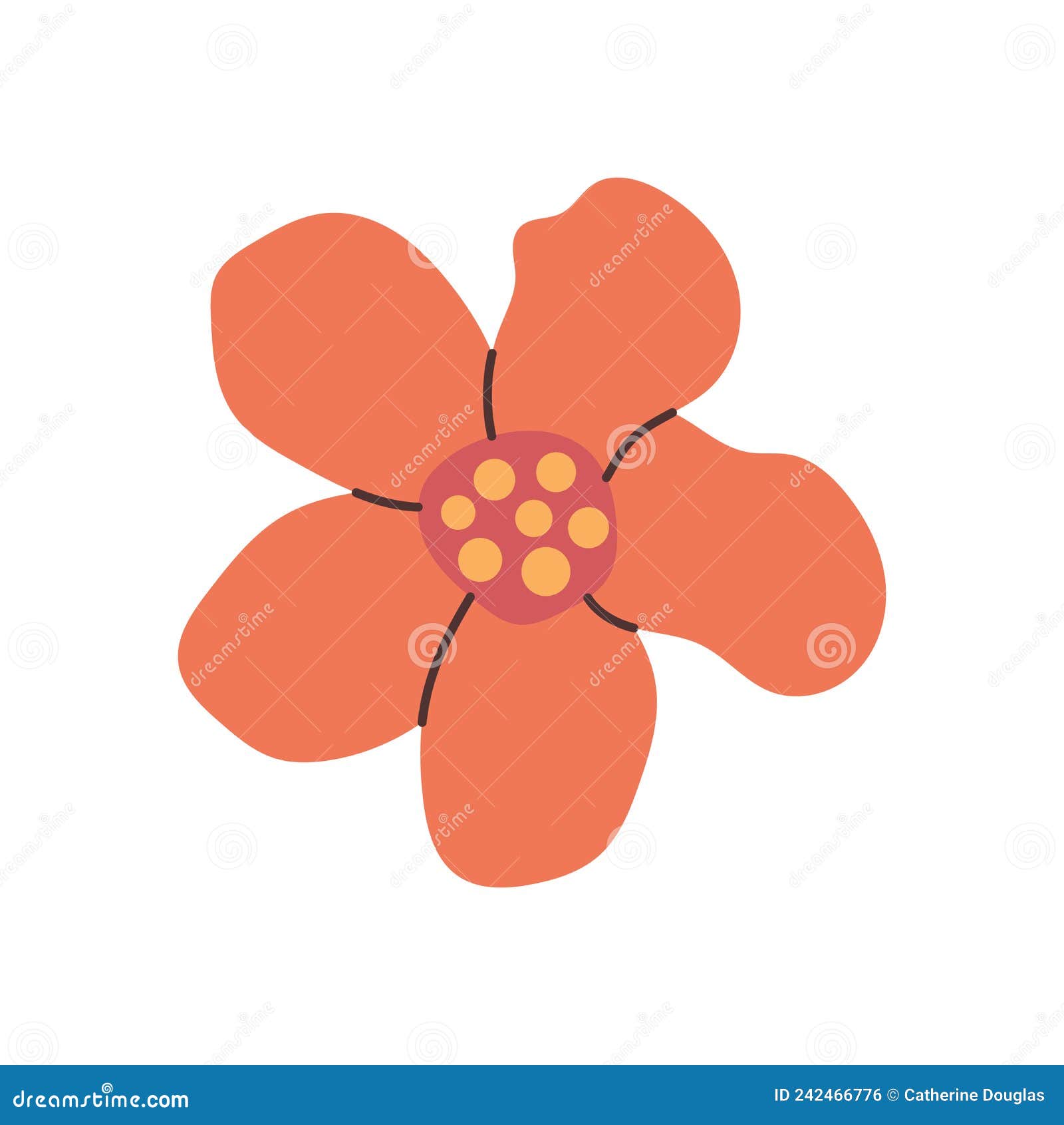 Hand Drawn Flower Element for Your Design Stock Vector - Illustration ...