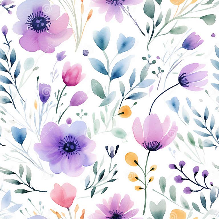 Hand-drawn Flower Pattern Art Stock Illustration - Illustration of ...
