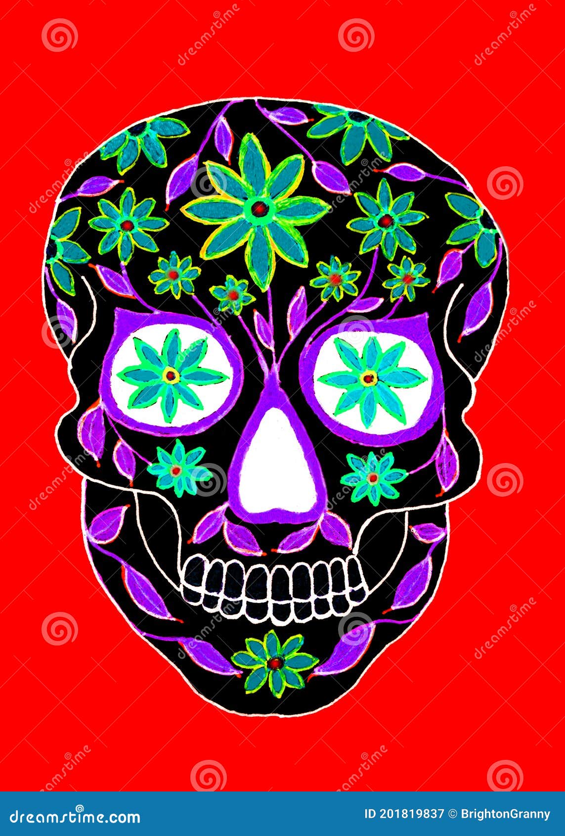 Multicolored Scull Stock Illustrations – 34 Multicolored Scull Stock ...