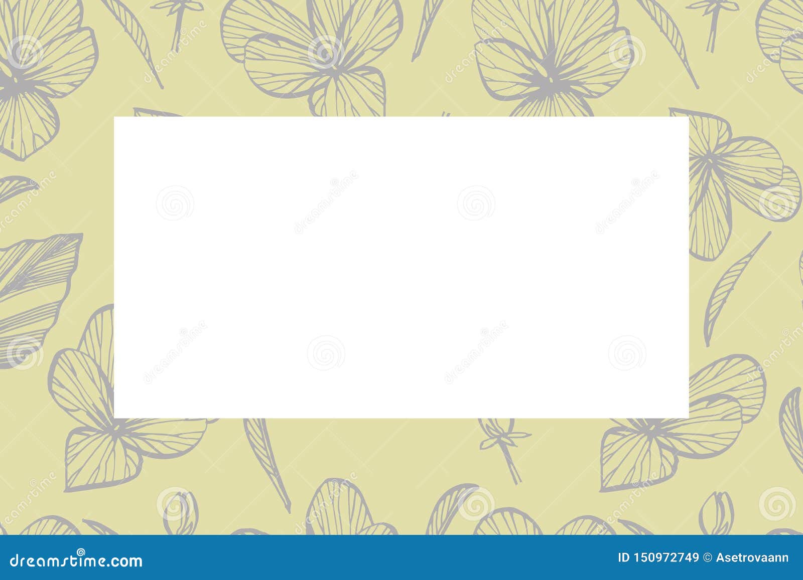 Hand Drawn Flowers and Plants Teamplate Horizontal Cards. Botany ...