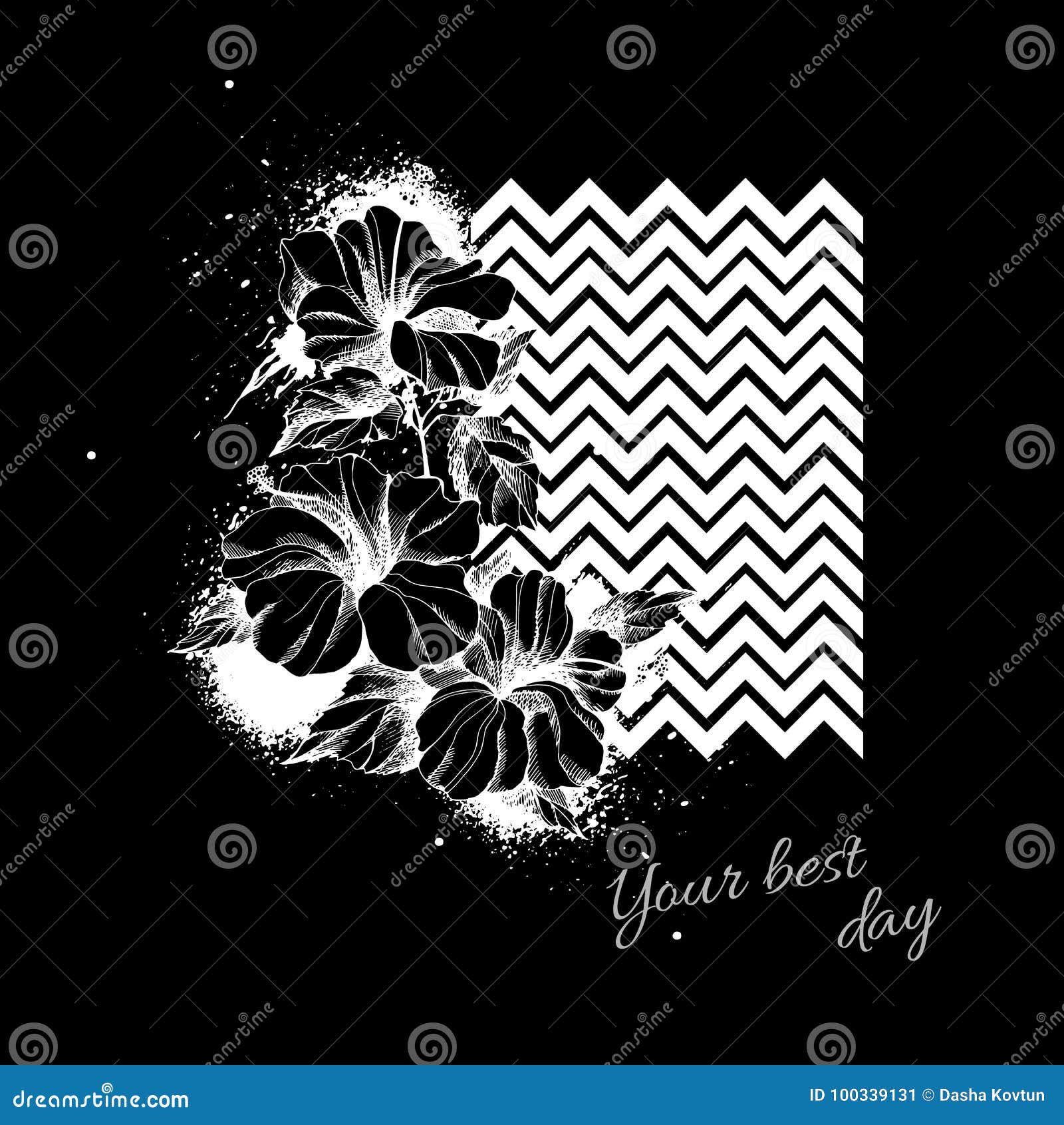 Hand Drawn Flowers Vector. Unusual Beautiful Flowers Stock Vector ...