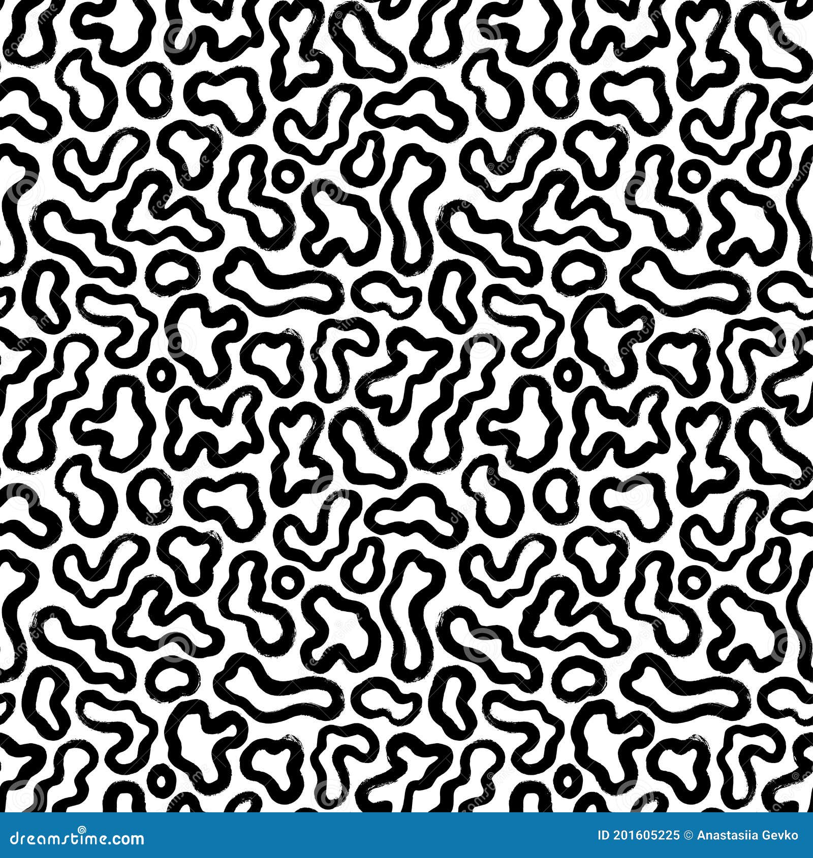 Hand Drawn Fluid Amorphous Forms Seamless Pattern Stock Vector ...