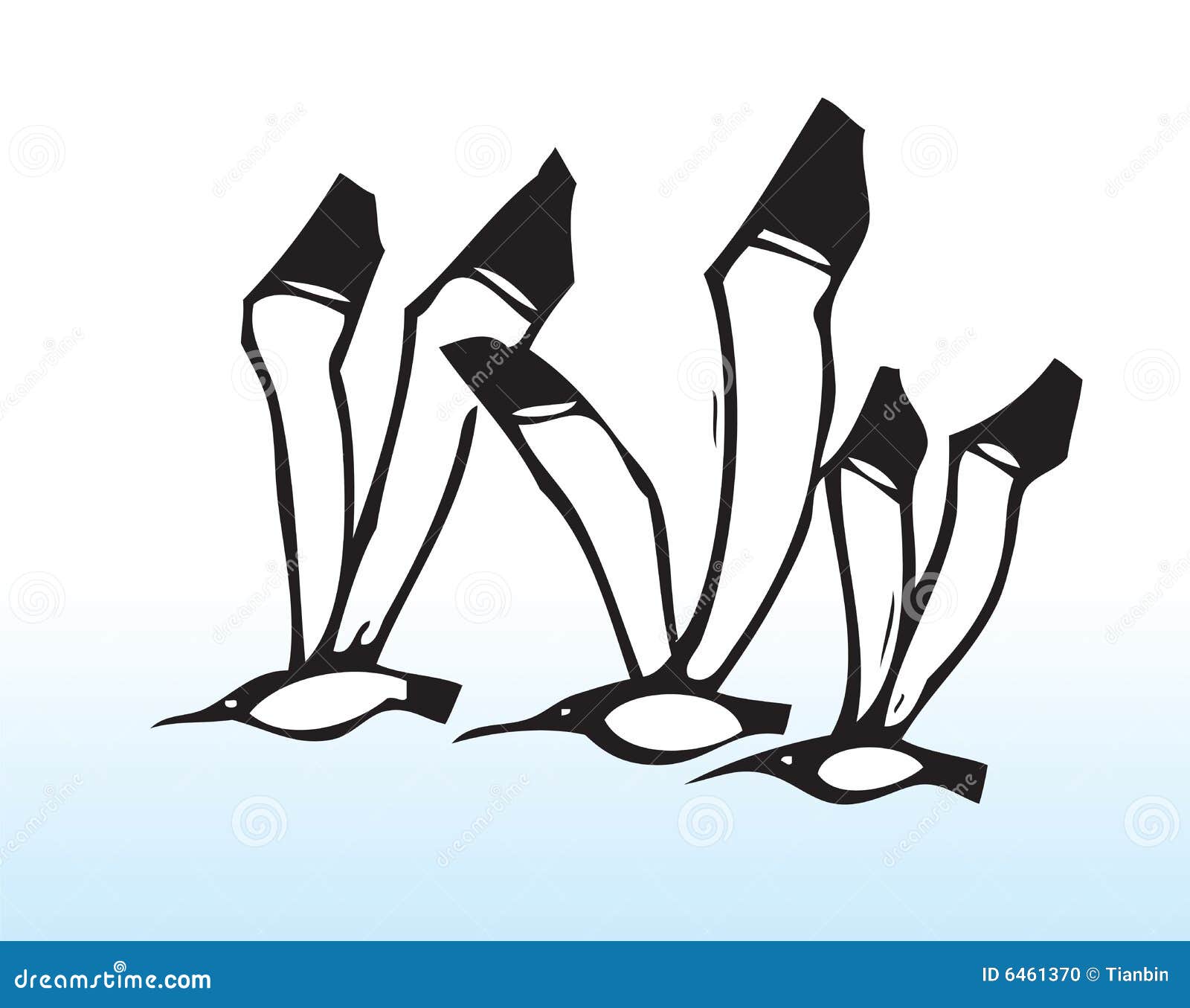 Hand drawn flying birds stock vector. Illustration of black - 6461370