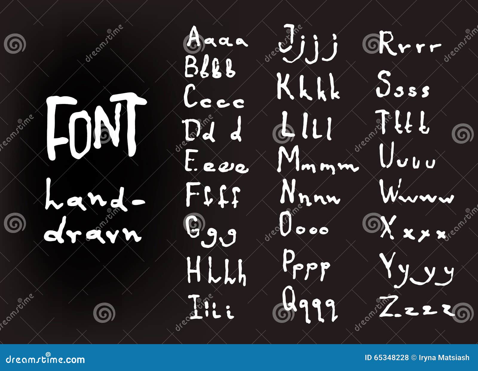 Hand-drawn Font. Calligraphy Alphabet. Stock Vector - Illustration of ...