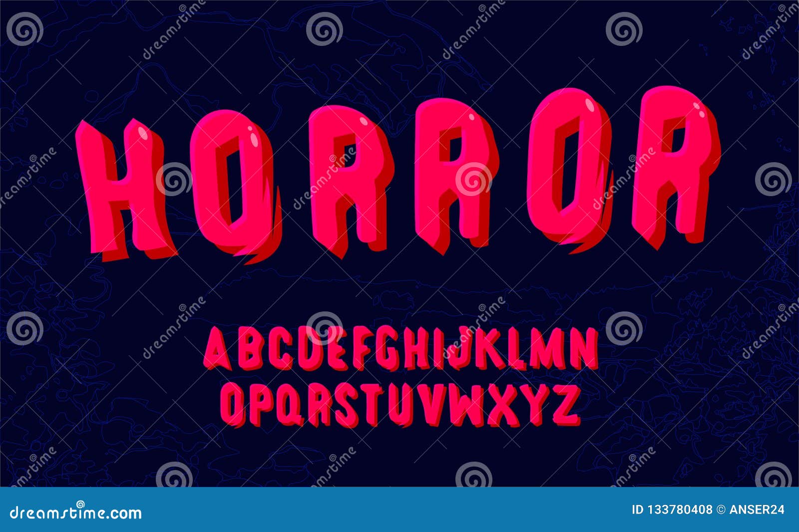 Hand Drawn Font. Editable Vector of Modern Bold Alphabet Stock Vector ...