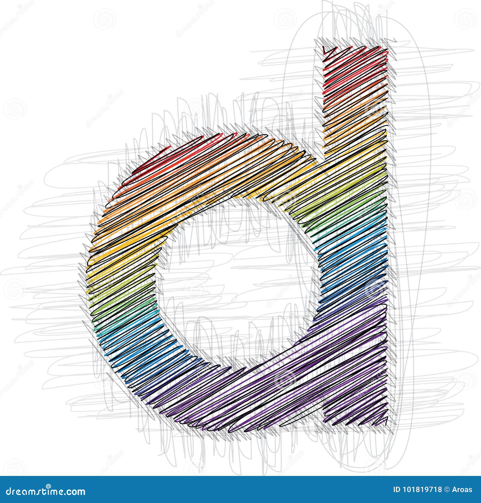 Hand drawn font LETTER d stock vector. Illustration of doodle - 101819718