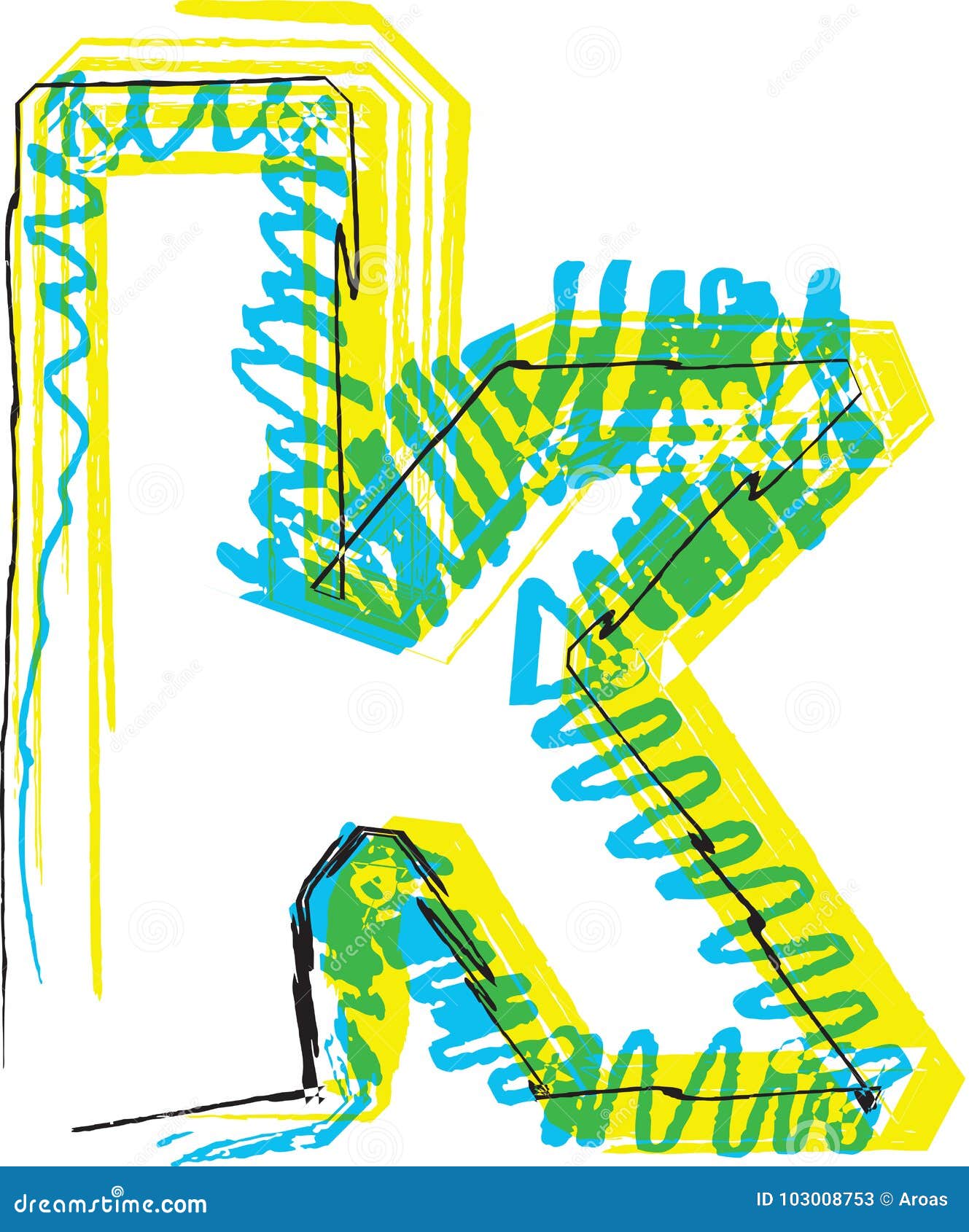 Hand drawn font. LETTER k stock vector. Illustration of lower - 103008753