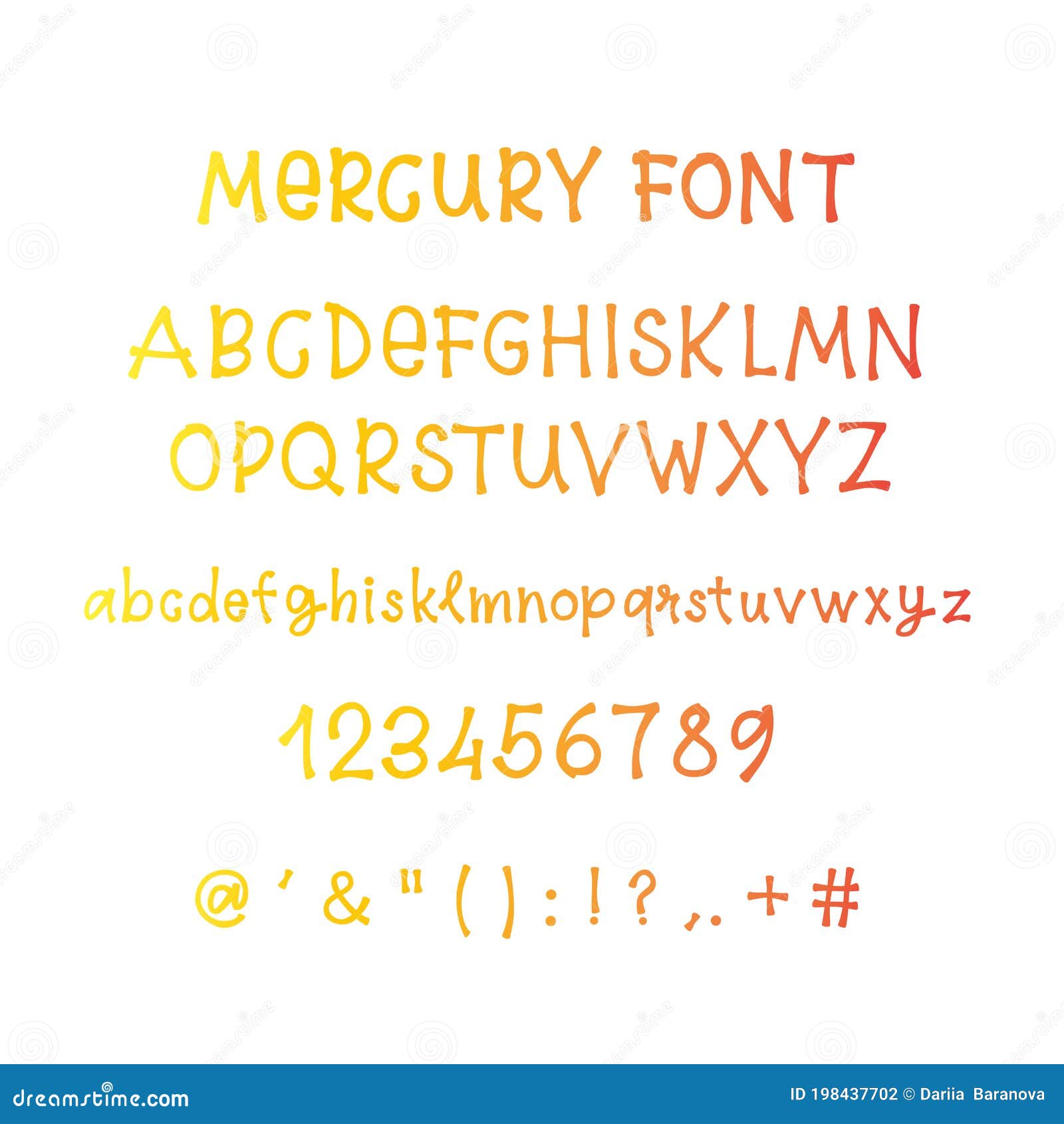 Hand Drawn Font with Numbers and Punctuation Stock Vector ...