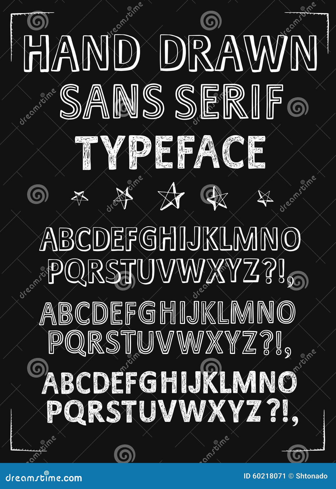 Hand drawn fonts set stock illustration. Illustration of scribble ...