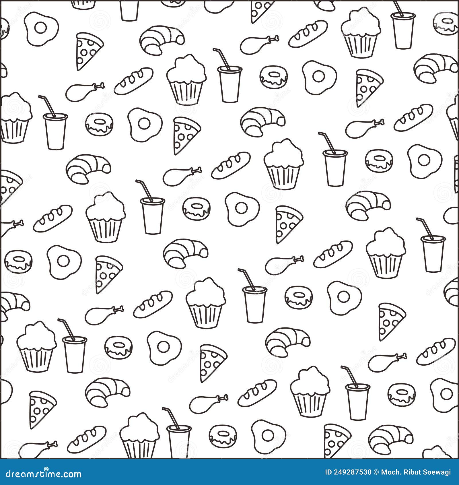 Hand drawn food doodles stock vector. Illustration of breakfast - 249287530