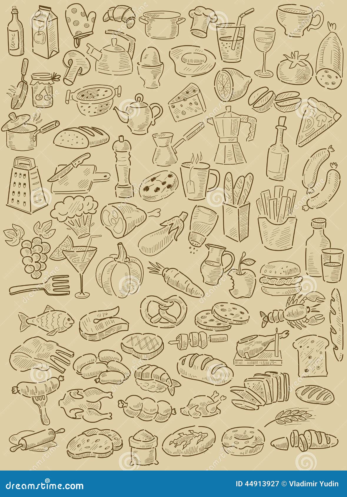 Hand drawn food stock vector. Illustration of food, fork - 44913927