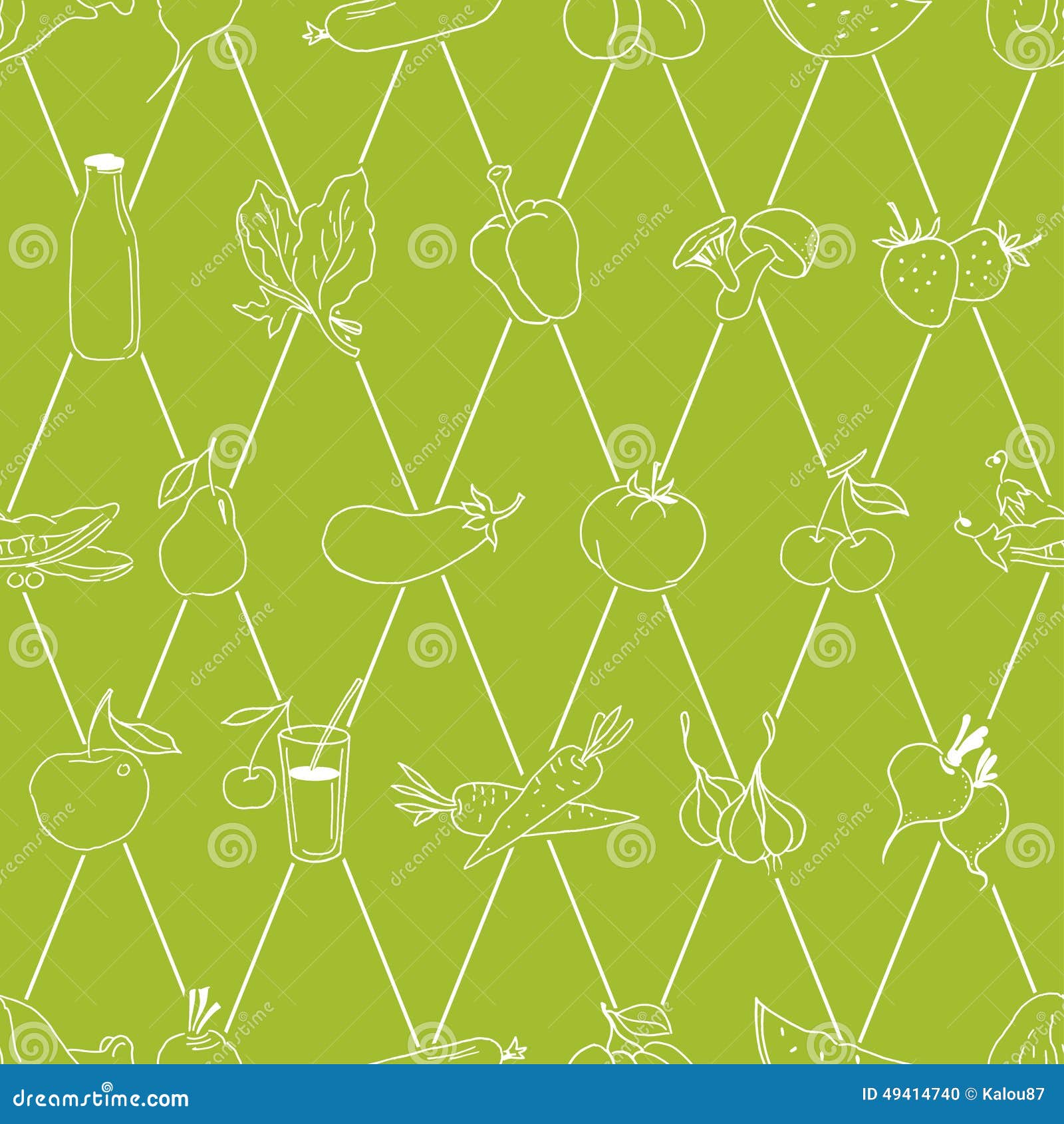 Hand Drawn Food Pattern. Vector Stock Vector - Illustration of meal ...