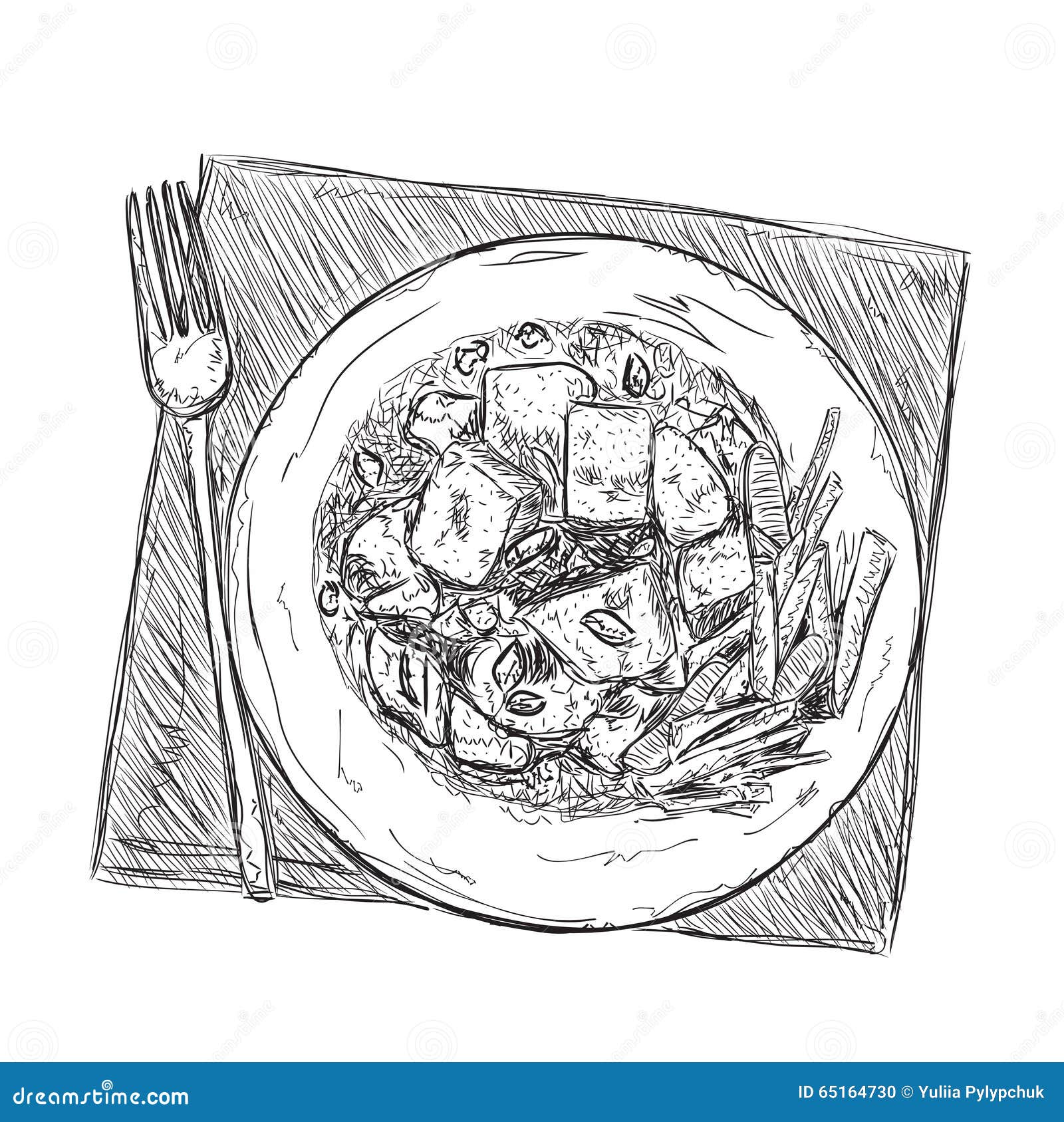 Hand drawn food sketch stock vector. Illustration of yummy - 65164730