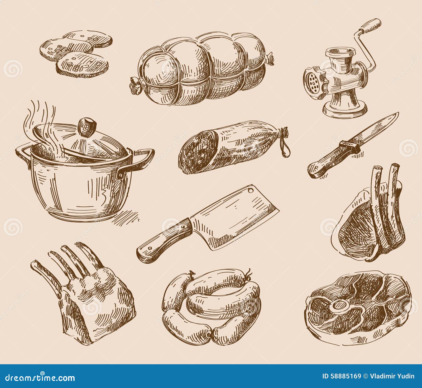 Hand drawn food sketch stock vector. Illustration of icon - 58885169