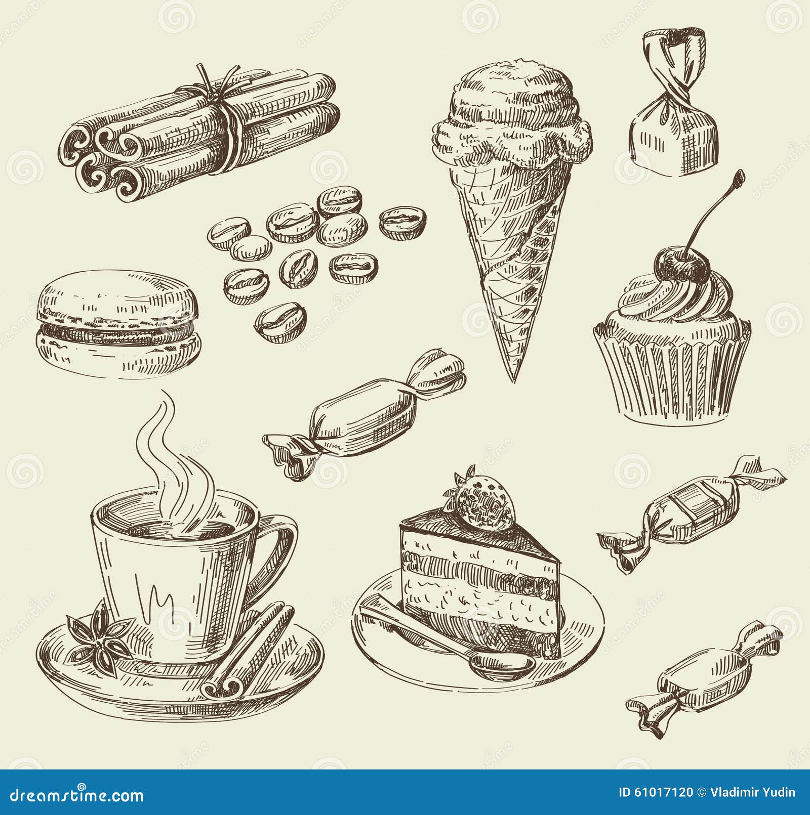 Hand drawn food sketch stock vector. Illustration of background - 61017120