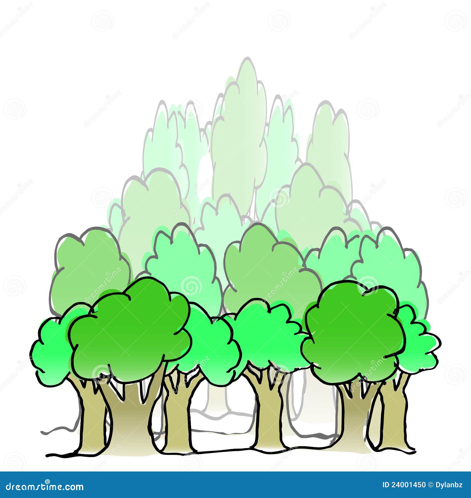 Hand drawn forest stock vector. Illustration of life - 24001450