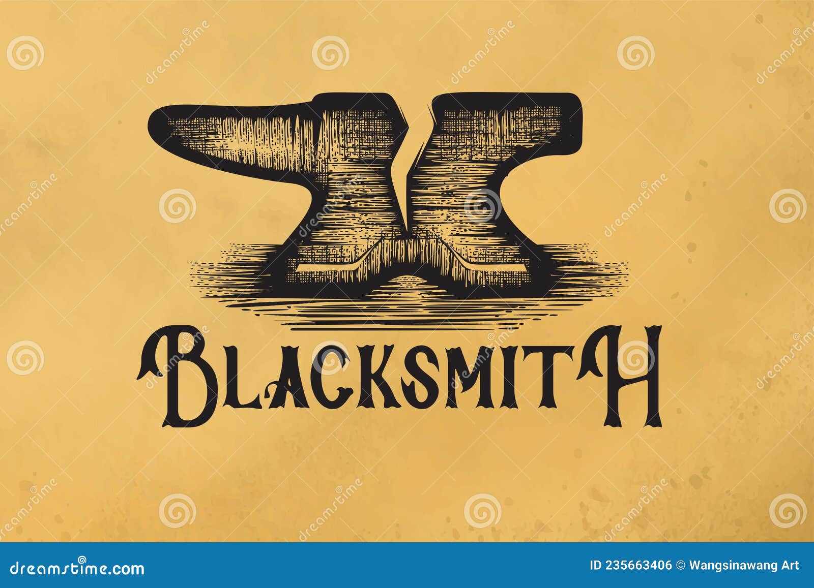 Hand Drawn Forge Logo Designs Inspiration Stock Illustration ...