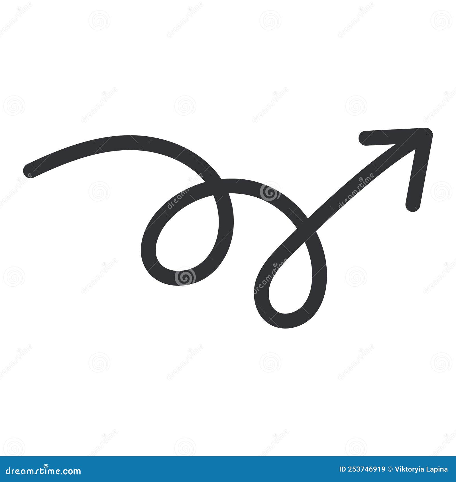 Hand-drawn Forward Arrow Silhouette Black Vector Illustration. Stock ...