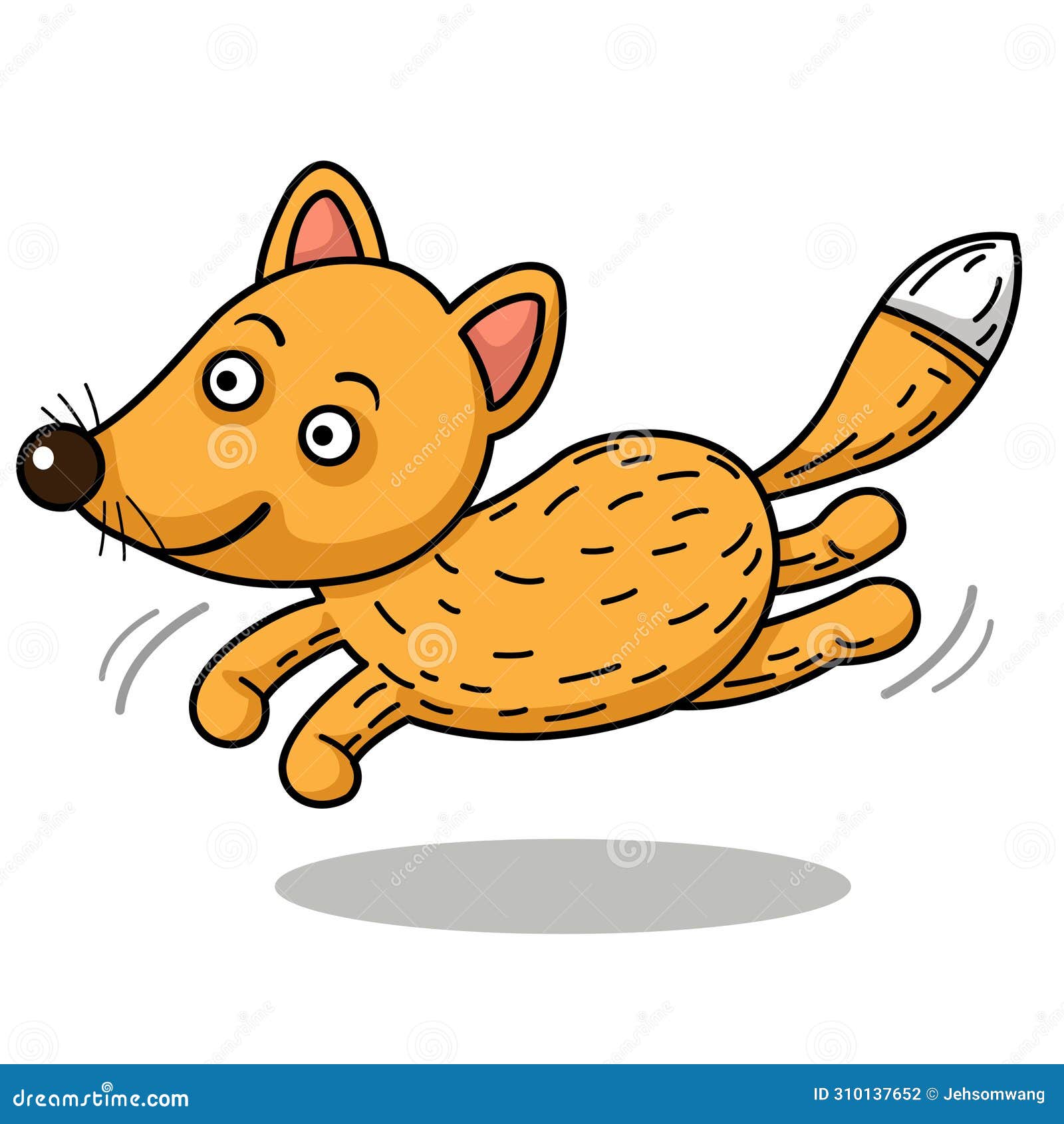 Hand Drawn Fox Character Illustration Stock Vector - Illustration of ...