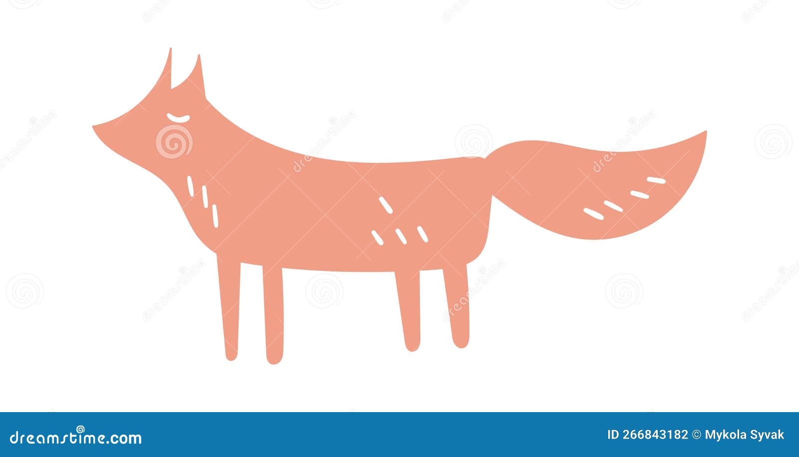 Hand Drawn Fox Doodle Element Flat Icon Stock Vector - Illustration of ...