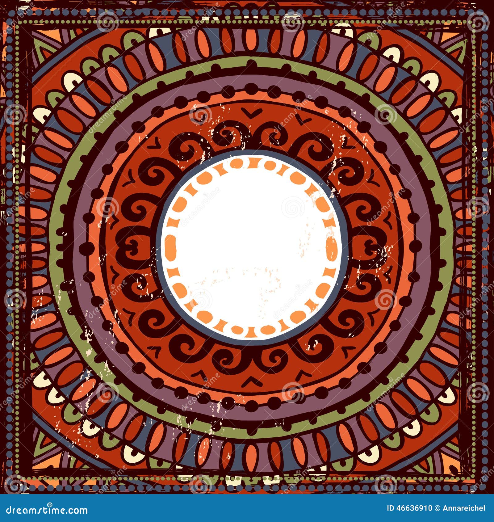 Hand Drawn Frame in Aboriginal Style Stock Vector - Illustration of ...